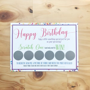 Scratch off Cards (printed Version) | Happy Birthday Scratch off Cards ...