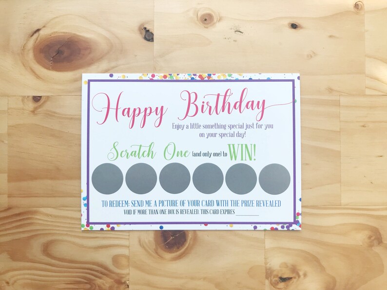 Scratch off Cards printed Version Happy Birthday Scratch - Etsy