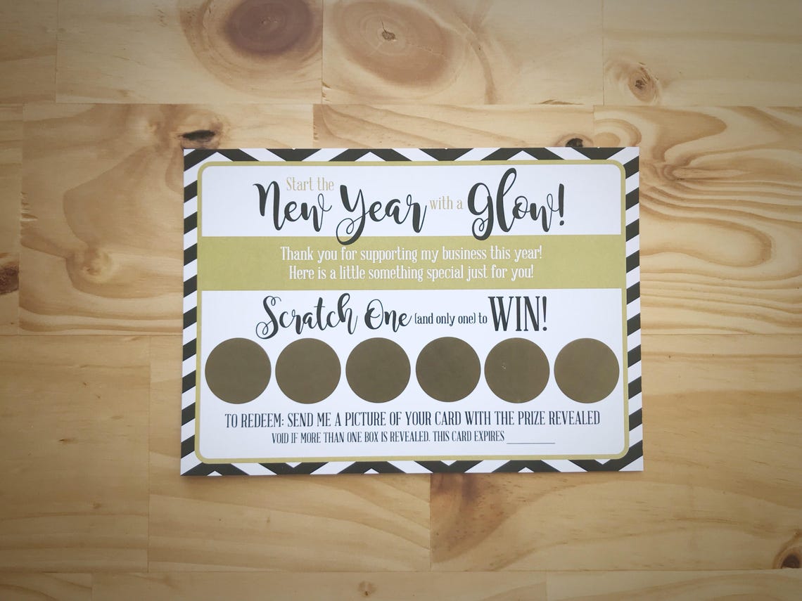New Year Scratch off Cards printed Version Thank You Cards - Etsy