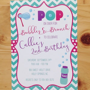 Bubble Party Invitation | Bubble Theme Party Invitation | Bubbles ...