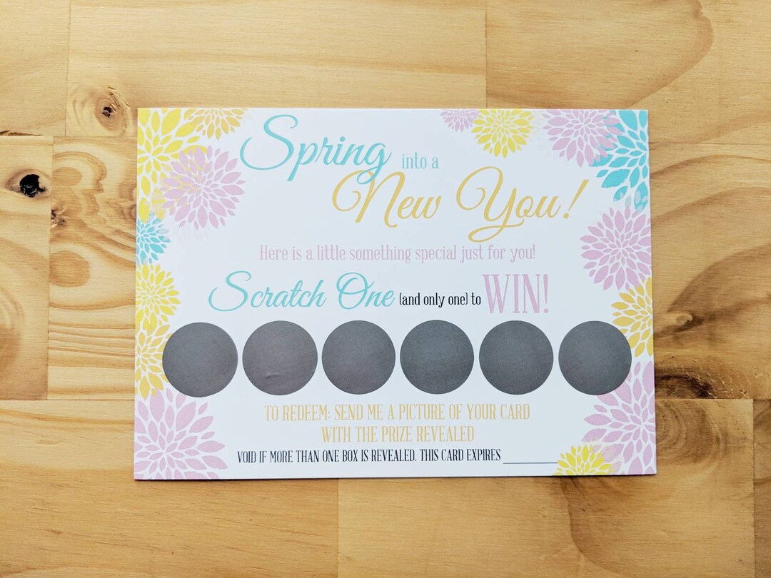 Scratch off Cards (printed Version) | Spring Scratch off Cards ...