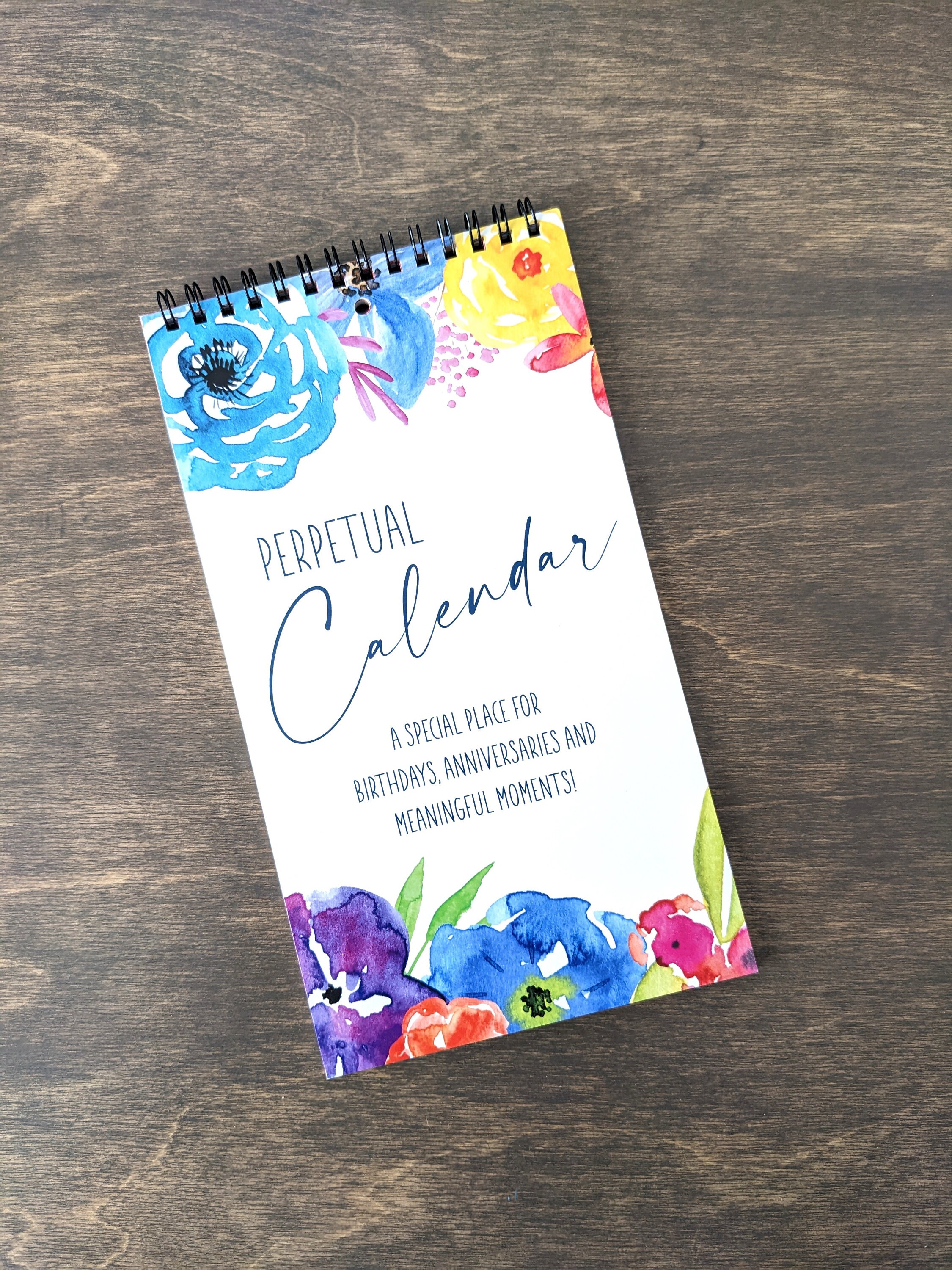 Floral Watercolor Perpetual Calendar | Birthday, Anniversary ...