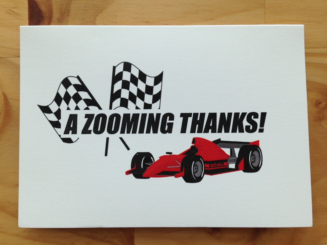 Race Car Themed Thank You Cards Racing Thank You Cards - Etsy