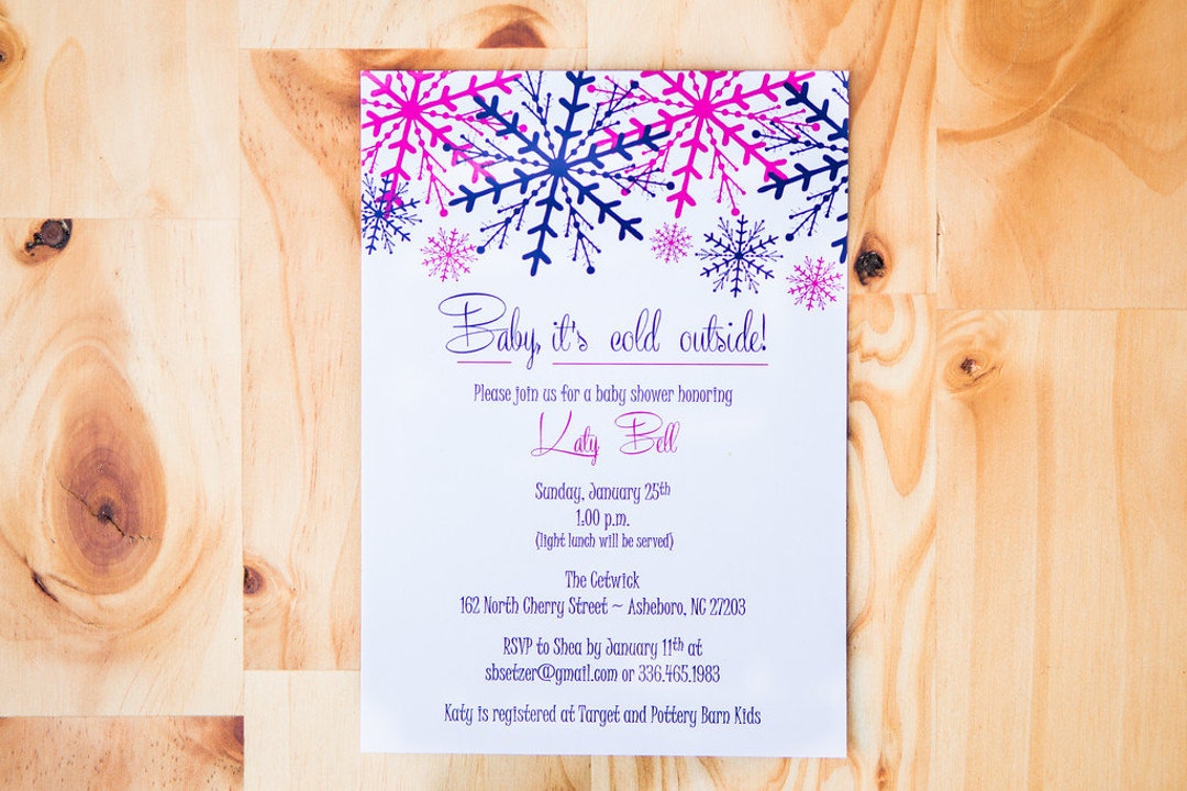 Snowflake Baby Shower Invitation, Winter Theme (digital Download) - Etsy