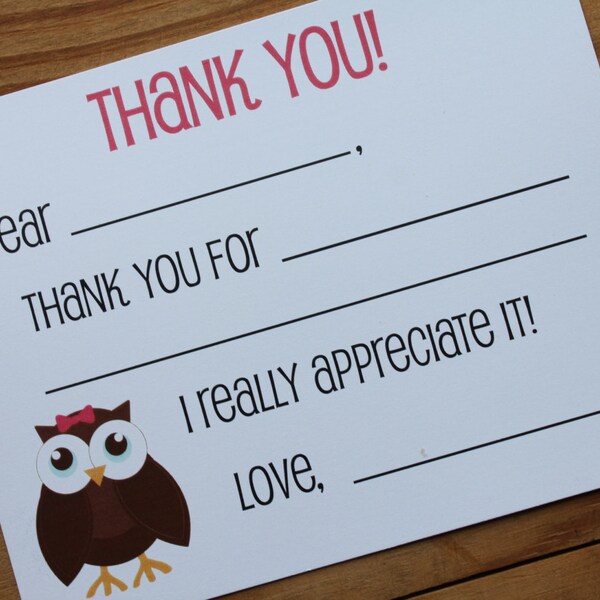 Owl Thank You - Etsy