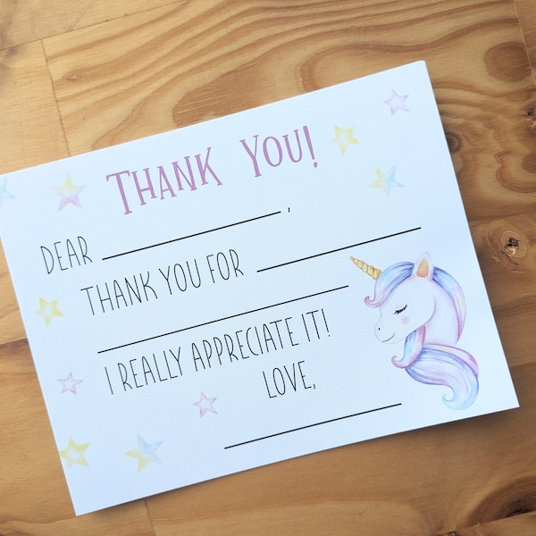 Kids Thank You Cards - Etsy