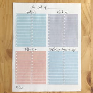 Weekly Tracker | Instant Download | Business Tracking Sheet | Reachout ...