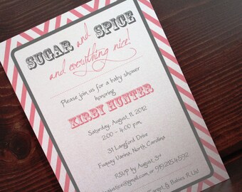Printable Baby Shower It's a Girl Set | Chevron Pink and White ...