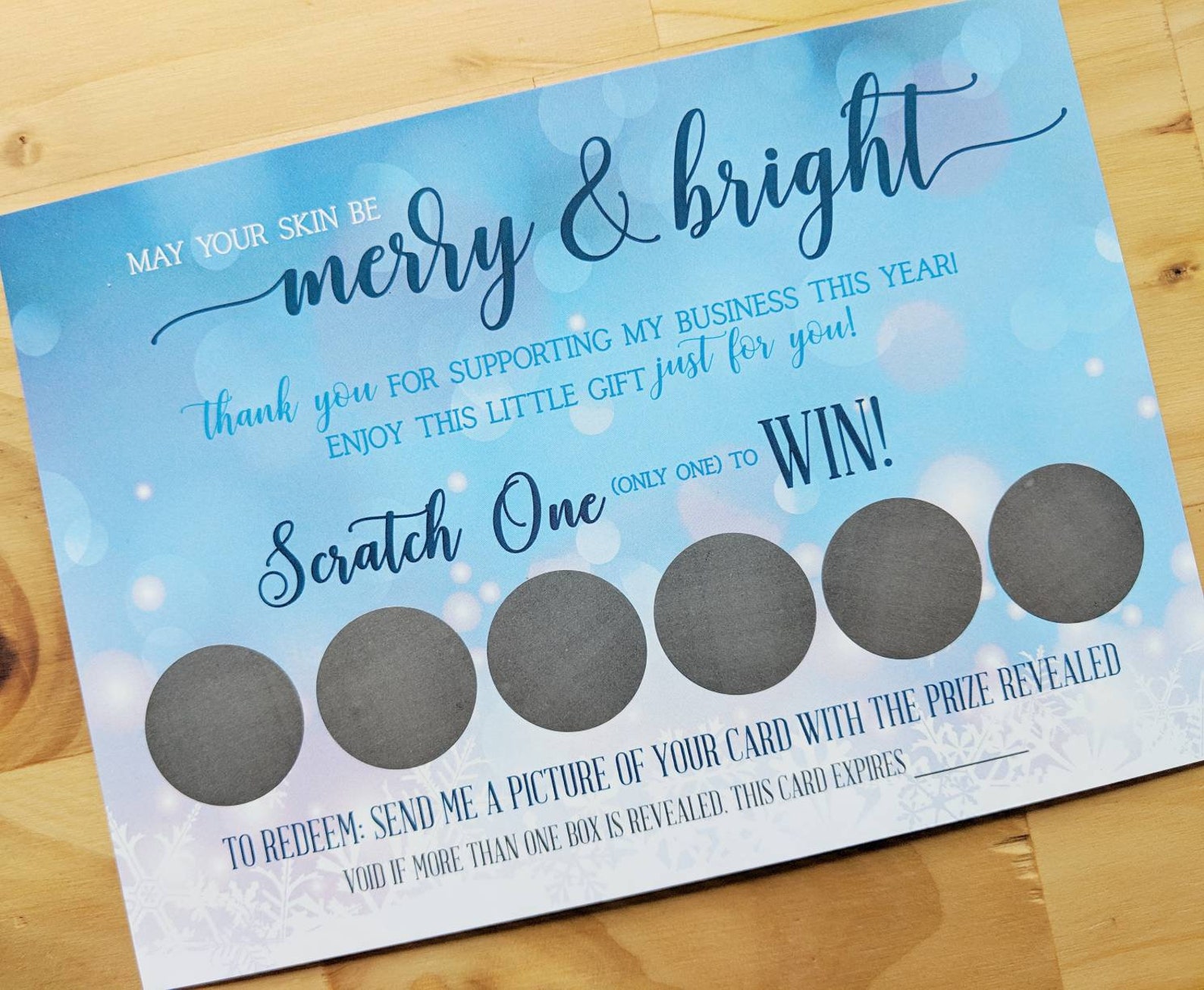 Holiday Scratch off Cards printed Version Thank You Cards - Etsy