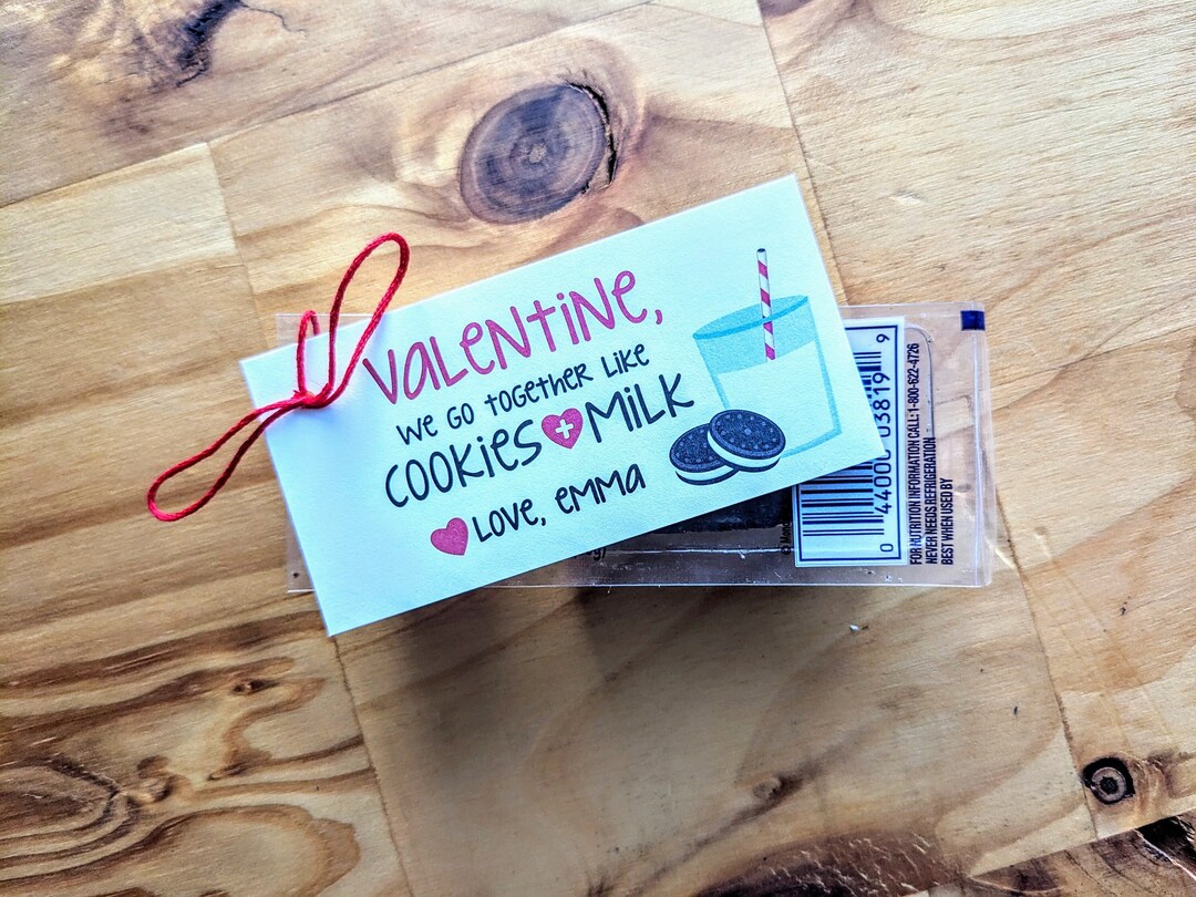 Milk & Cookies Valentine | Kids Valentine Cards | Instant Download ...