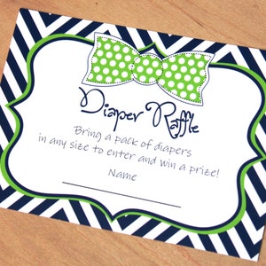 Bowtie Diaper Raffle Card Baby Shower Insert Instant Download - Etsy