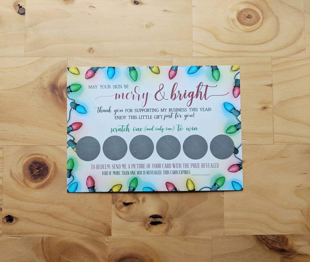Holiday Scratch off Cards digital Download Thank You Cards Christmas ...