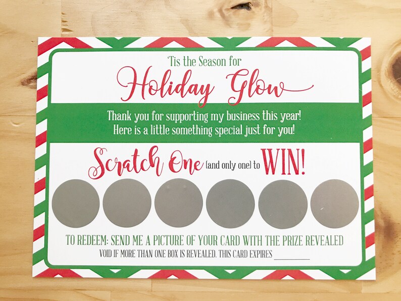 Holiday Scratch off Cards printed Version Thank You Cards - Etsy