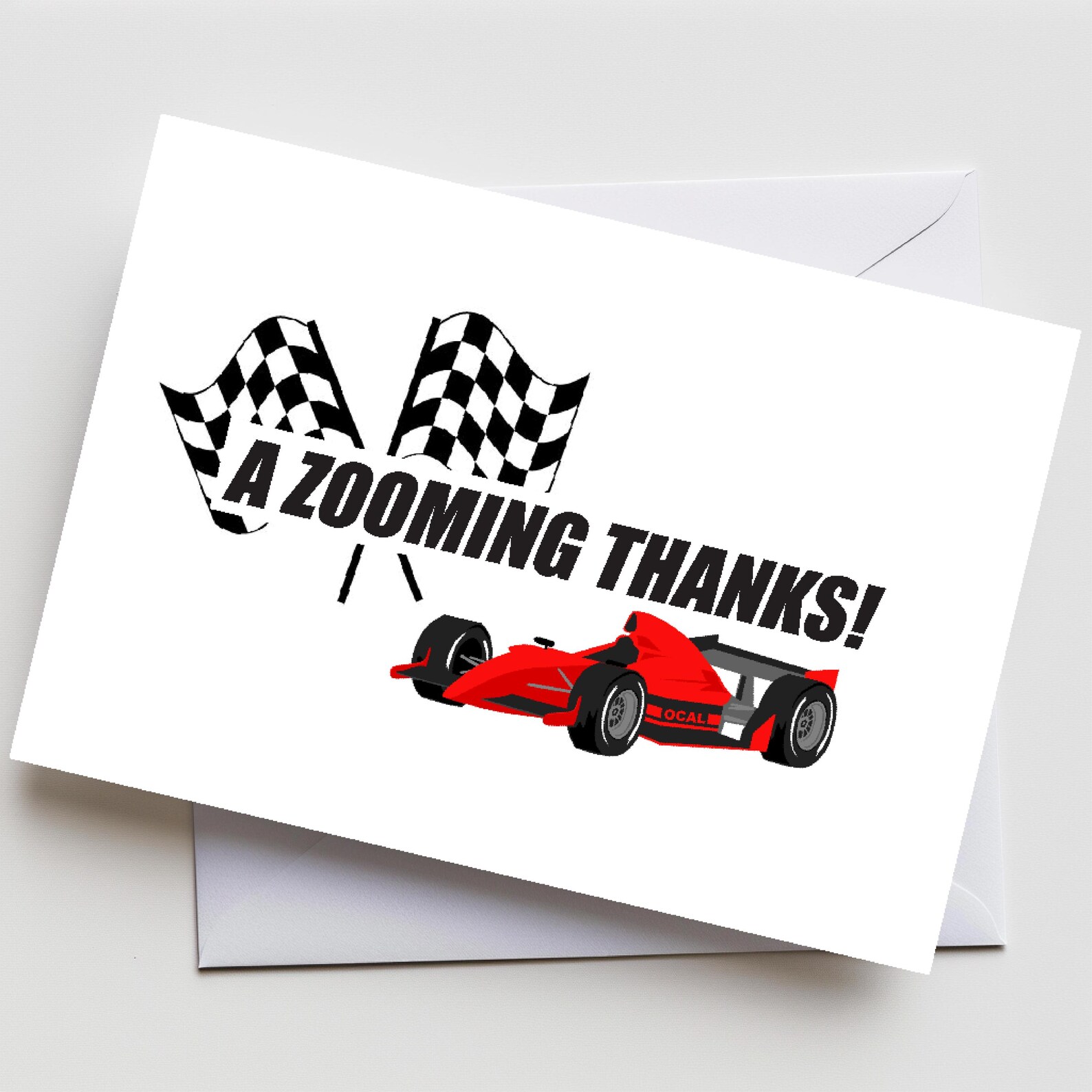 Race Car Thank You Cards - Kids Birthday Party, Racing Theme - Etsy