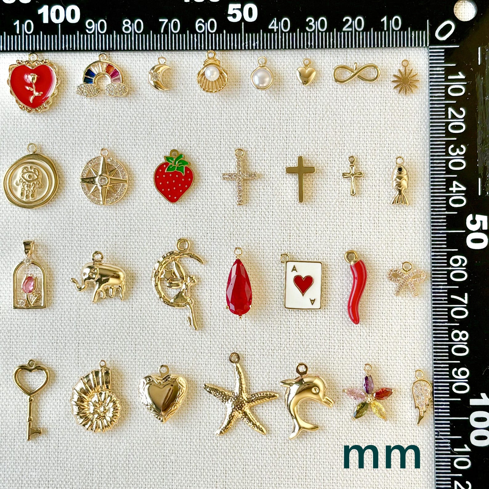 Gold Charms for Necklace, Delicate Gold Jewelry Making Supplies Pendant ...