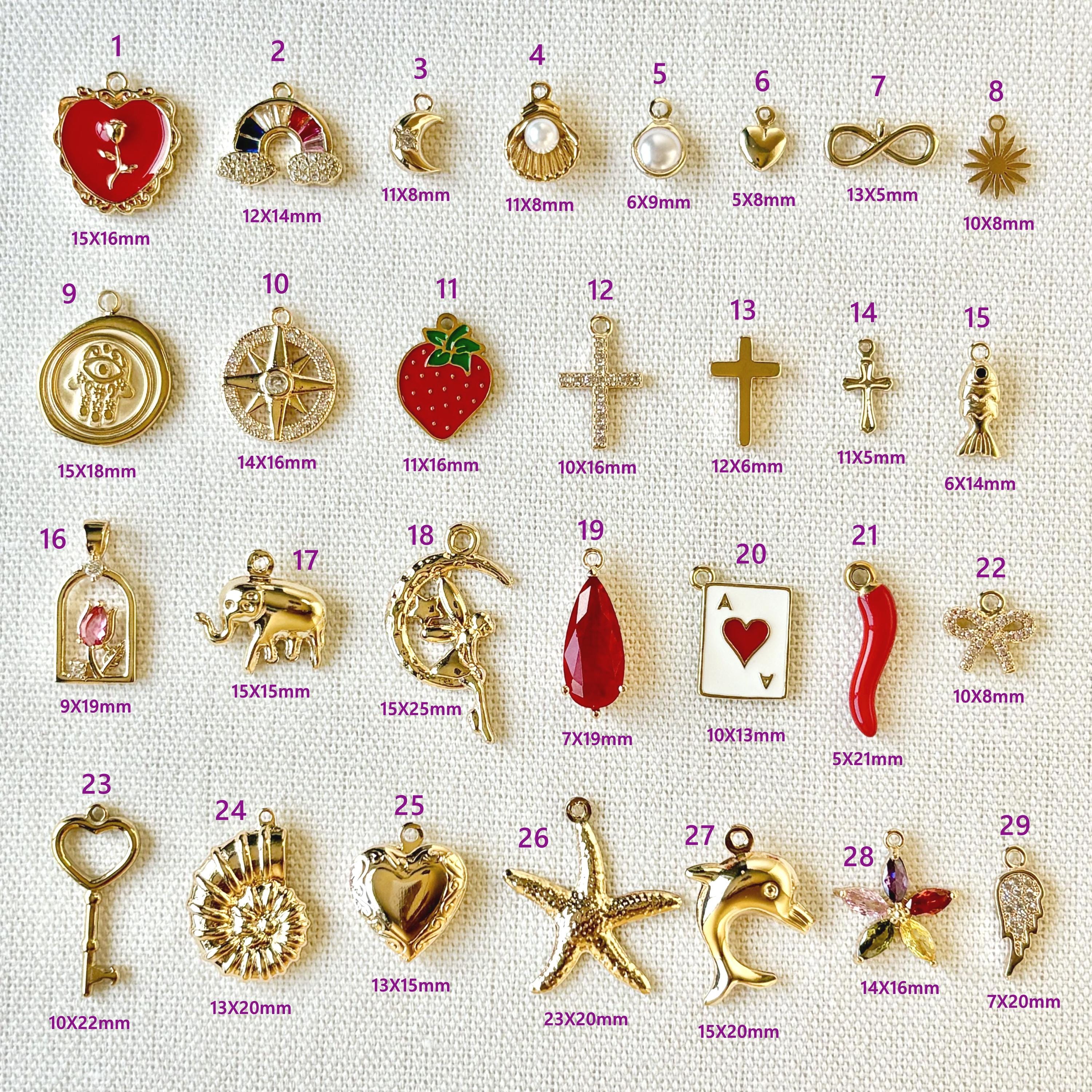 Gold Charms for Necklace, Delicate Gold Jewelry Making Supplies Pendant ...