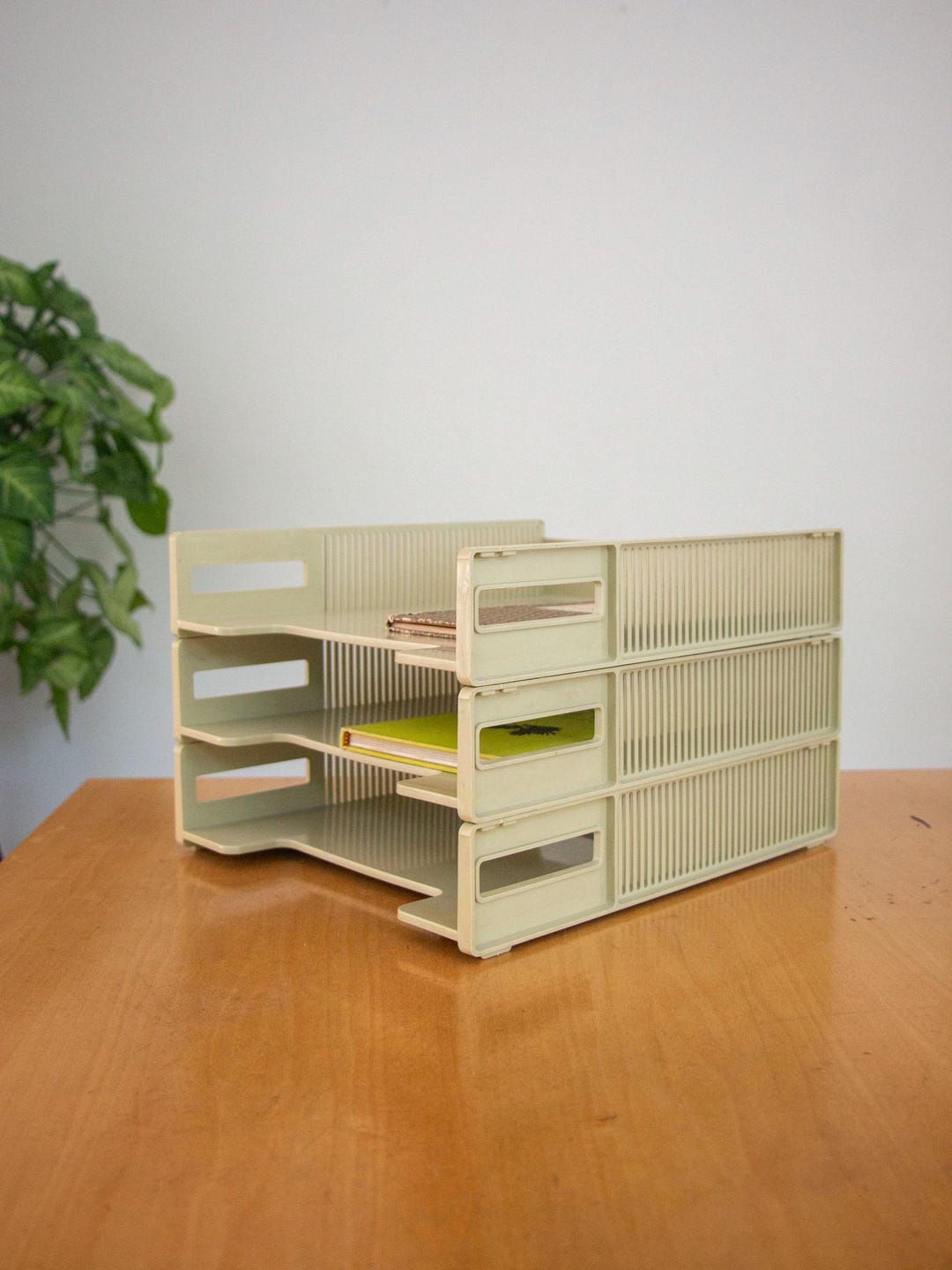 Mid Century Beige Eldon Stackable Vintage Paper Tray File Letter ...