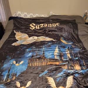 Wizard Blanket With Name, Custom Christmas Gift, Starry Night Blanket ...