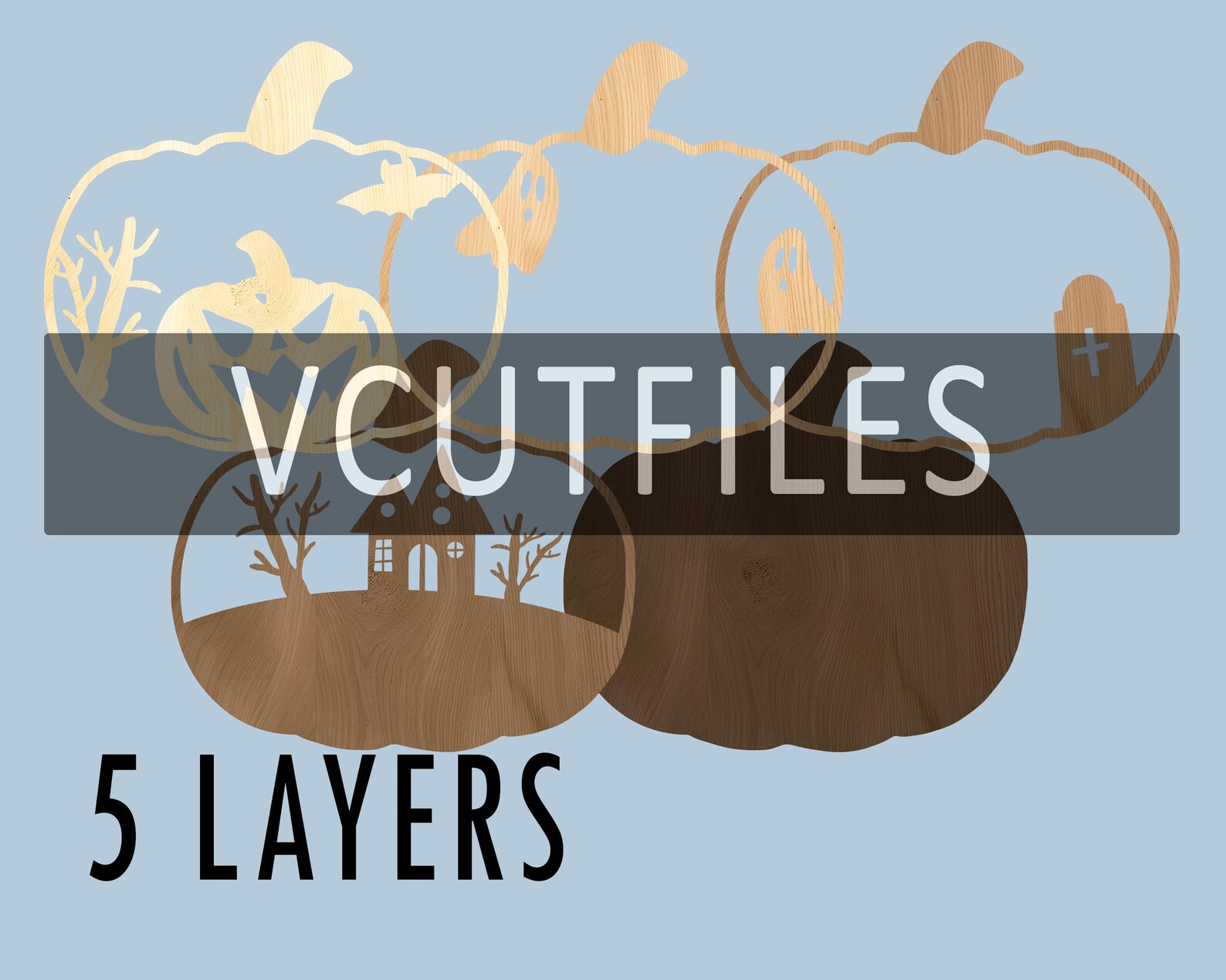 3D Halloween Scene Wall Art – Multilayer Pumpkin SVG DXF - Etsy