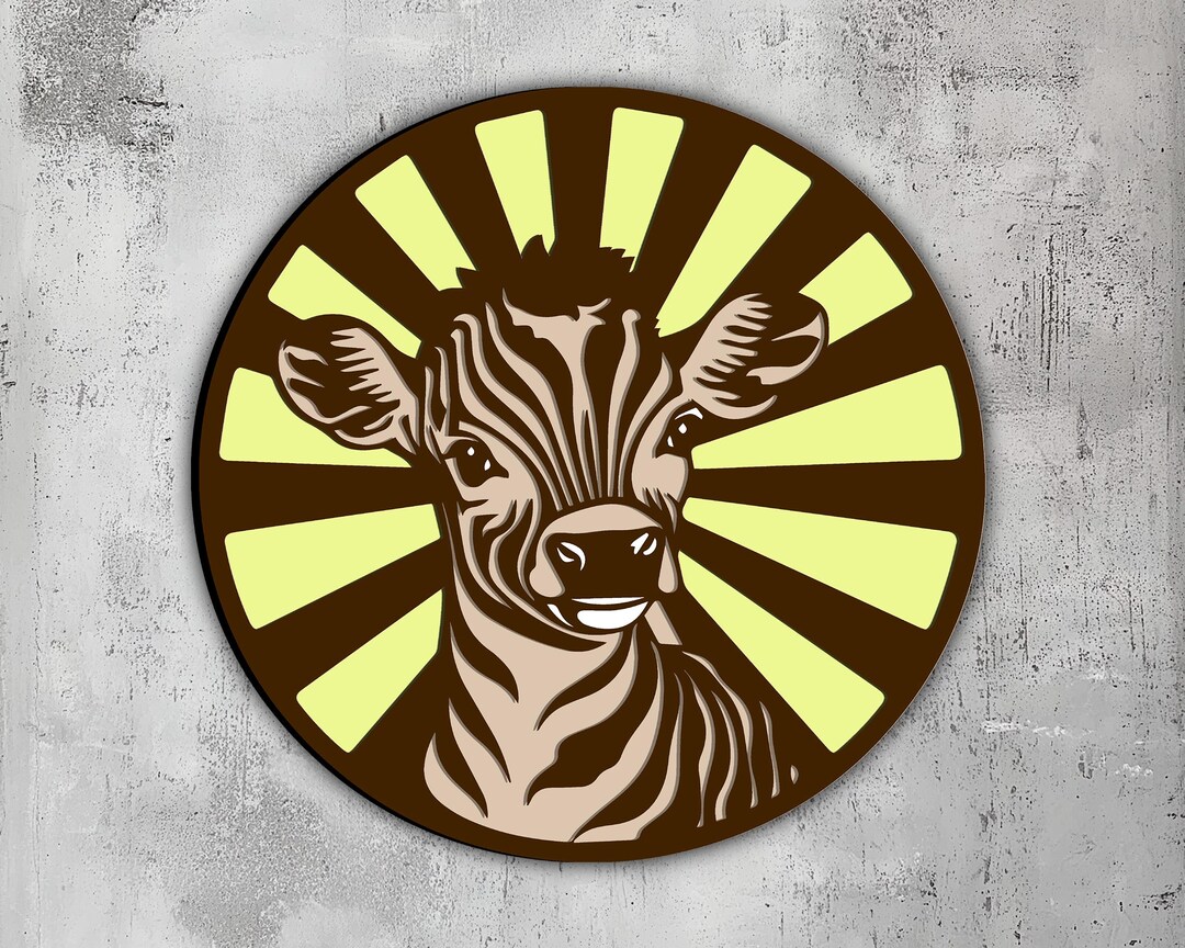 17- Cow Multilayer 3D Wall Art Svg Dxf Png Eps Lightburn File | Farm ...