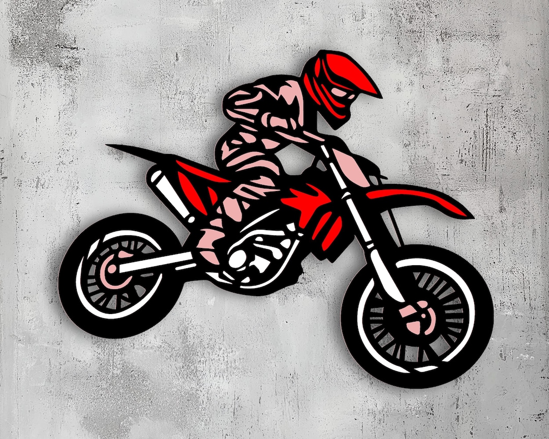 62- Multilayer Motocross | 3d Wall Art | Svg Dxf Png Eps | Motorcycle ...