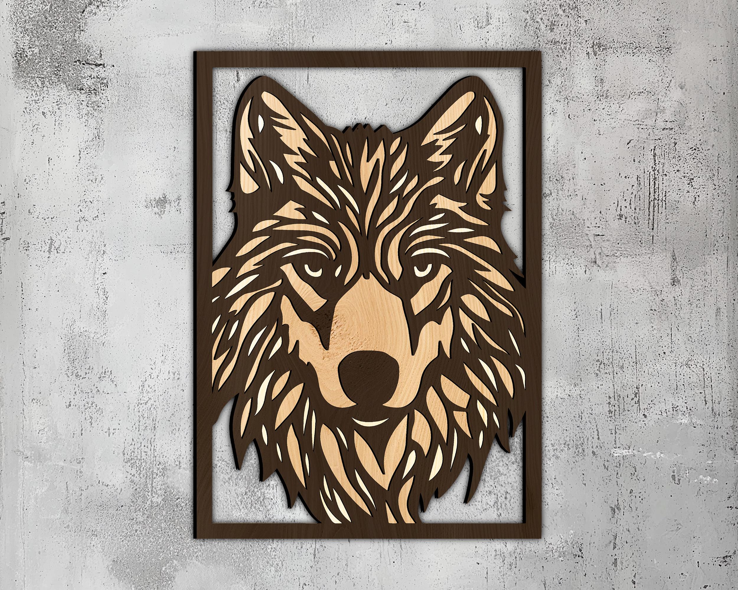 158 Multilayer Wolf 3d 3d Wall Art Svg Dxf Png Eps Cricut CNC Laser ...