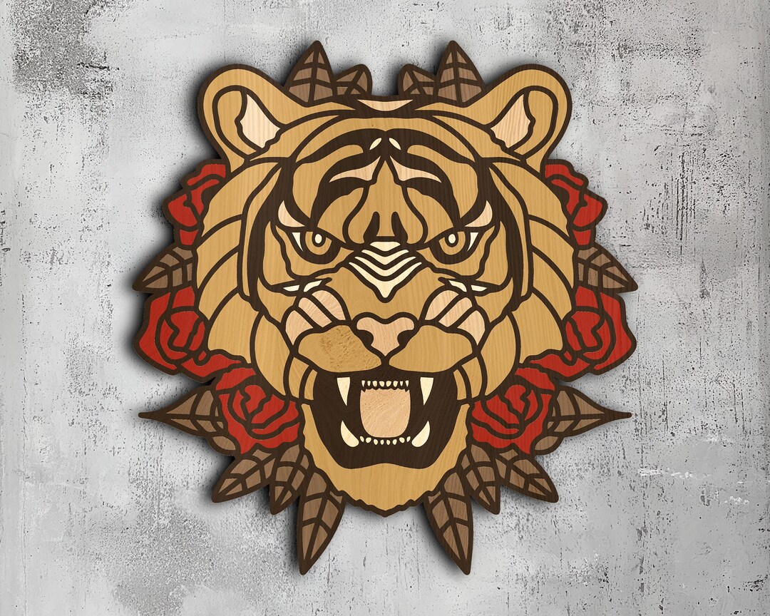 118- Multilayer Traditional Tiger | Svg Dxf Png Eps Lightburn File ...