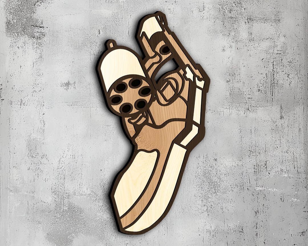 3D Revolver Gun Wall Art – Multilayer Laser Cut Files (svg, Dxf, Png ...