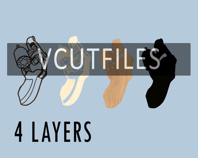 111- Multilayer Revolver Gun | 3d Wall Art | Svg Dxf Png Eps | Gun Wood ...