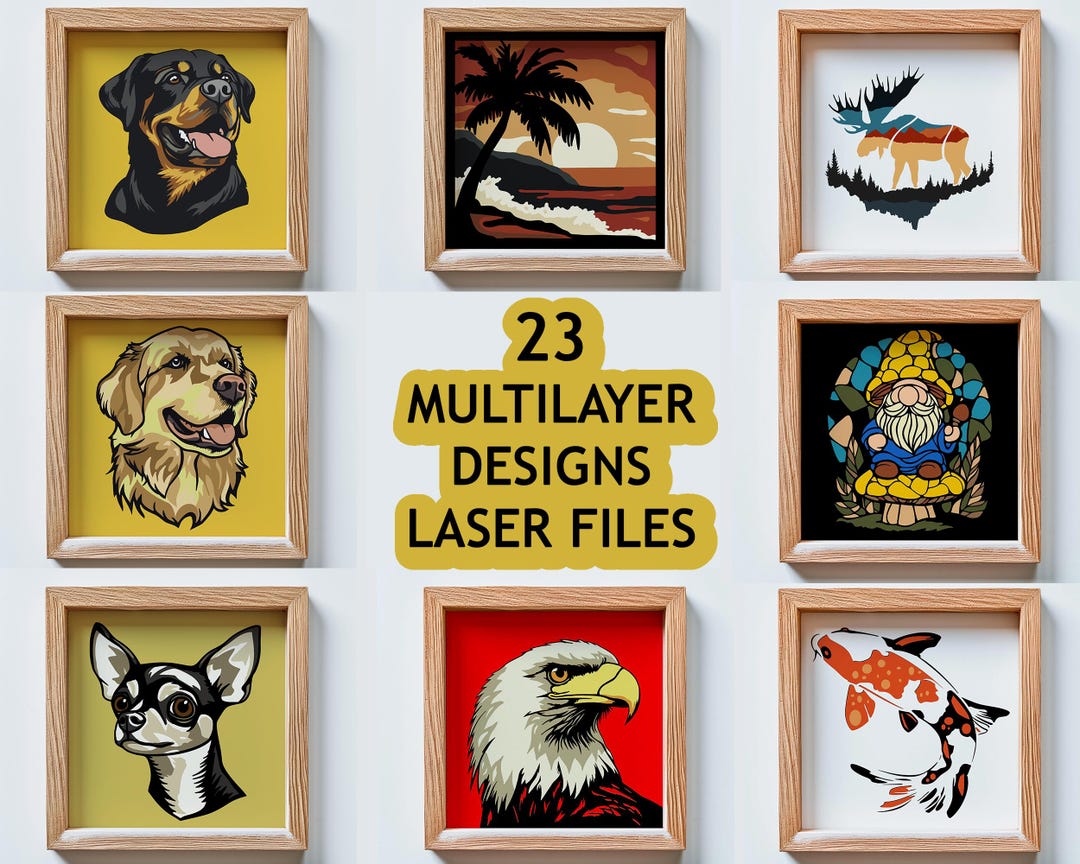 Multilayer Laser Cut Files Bundle – 23 SVG DXF PNG Designs - Etsy