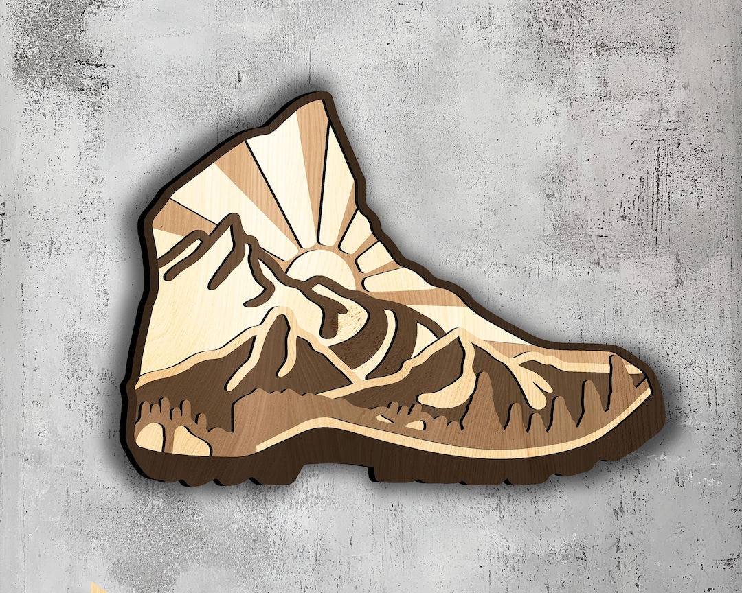 Multilayer Mountain Boot 3D Wall Art - Laser Cut Files - Etsy