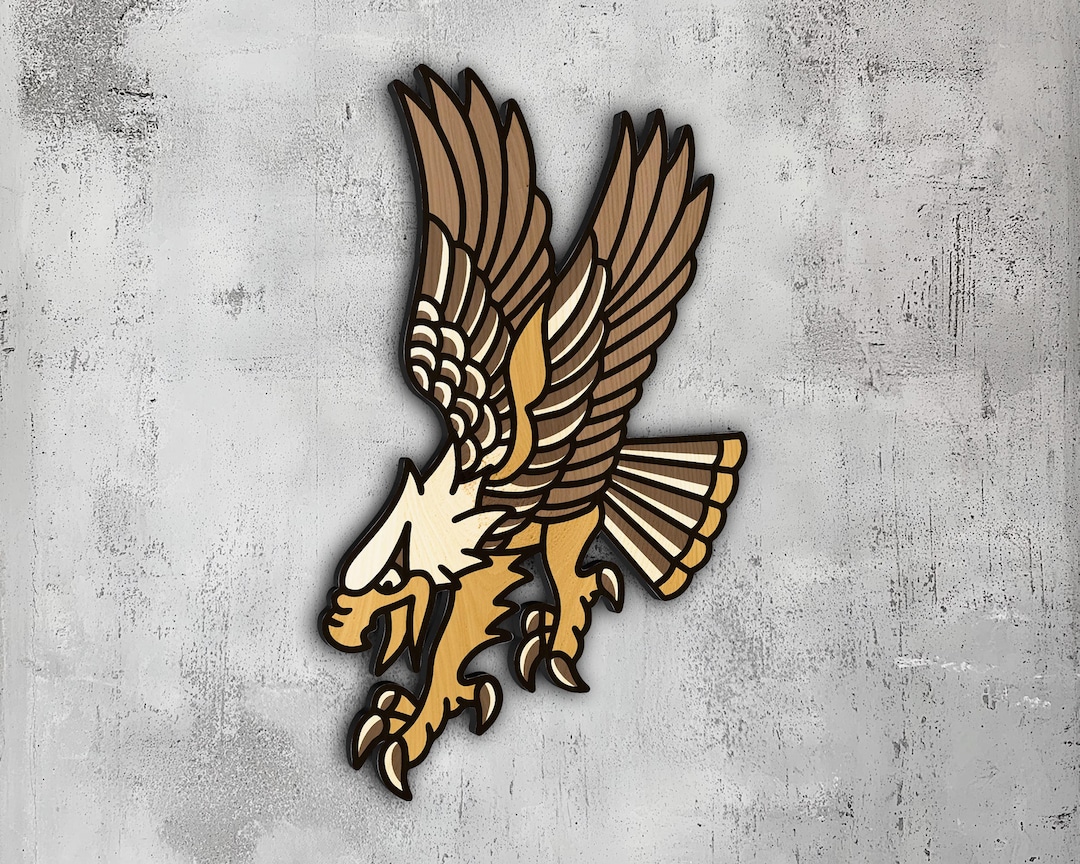 142- Multilayer Traditional Eagle | Svg Dxf Eps Png Lightburn File ...