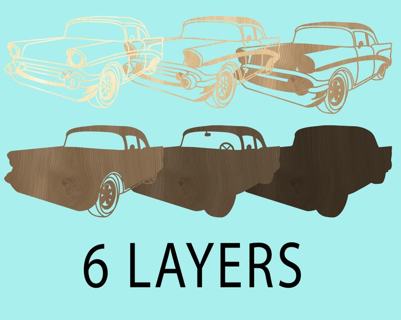 188- Multilayer 3D Car Wall Art | Svg Dxf Png Eps | Car Gift Wood Decor ...