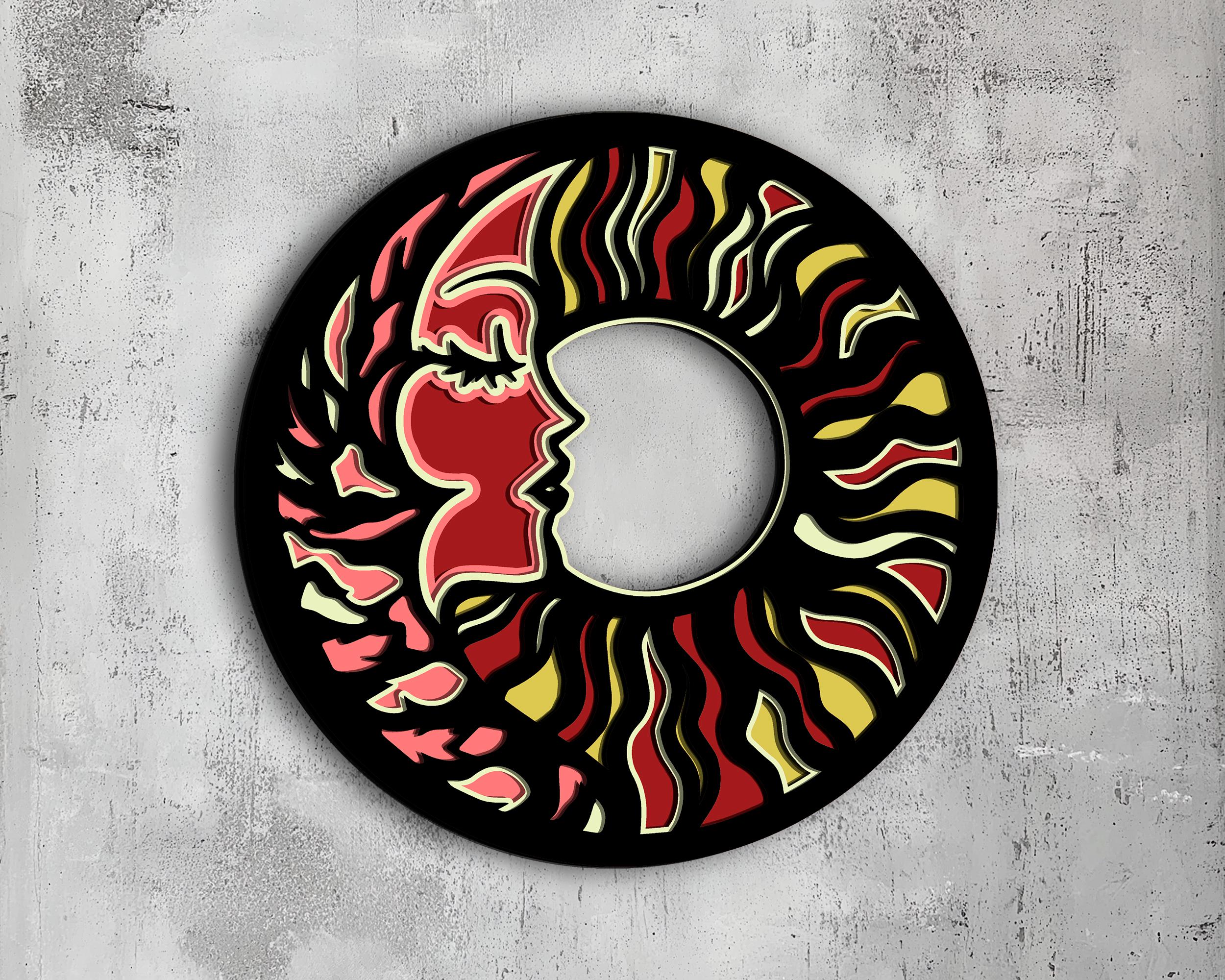 6- Multilayer Sun and Moon Wall Art | Laser CNC Cutting Files | Svg Dxf ...