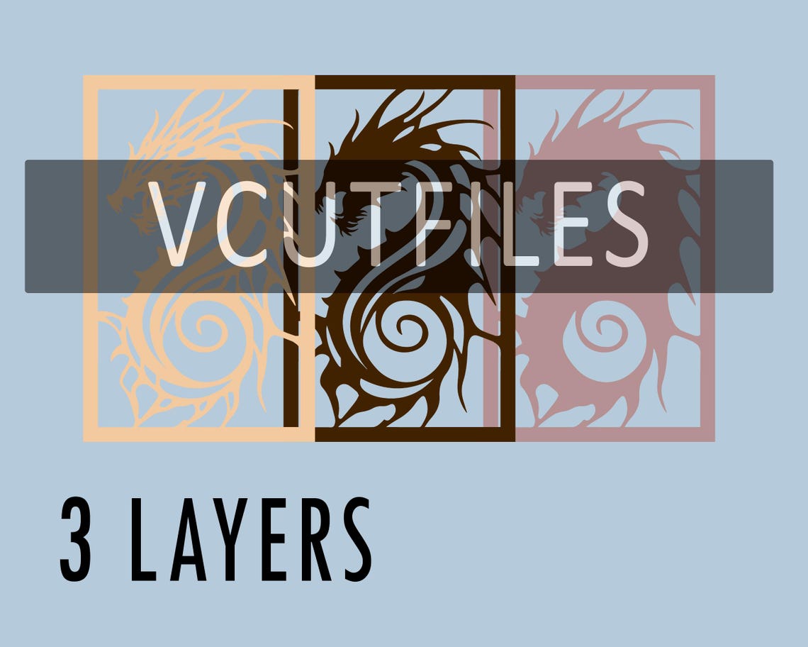 Silhouette Dragon 3D Wall Art - Laser Cut Files (svg Dxf Png Eps) - Etsy