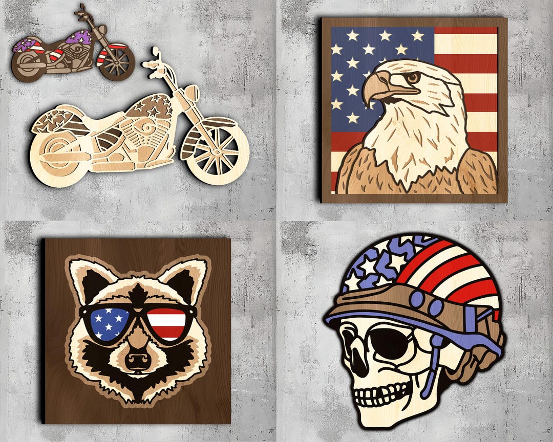 Bundle Multilayer Patriotic Cut Files | 3d Wall Art | Svg Dxf Png Eps ...