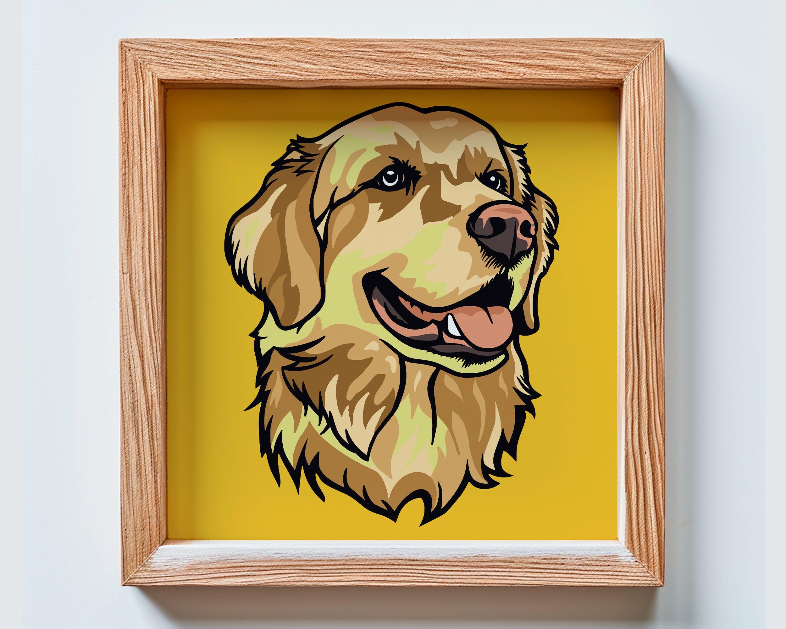Golden Retriever SVG - 3D Layered Paper Cut, Wood Art (digital File) - Etsy