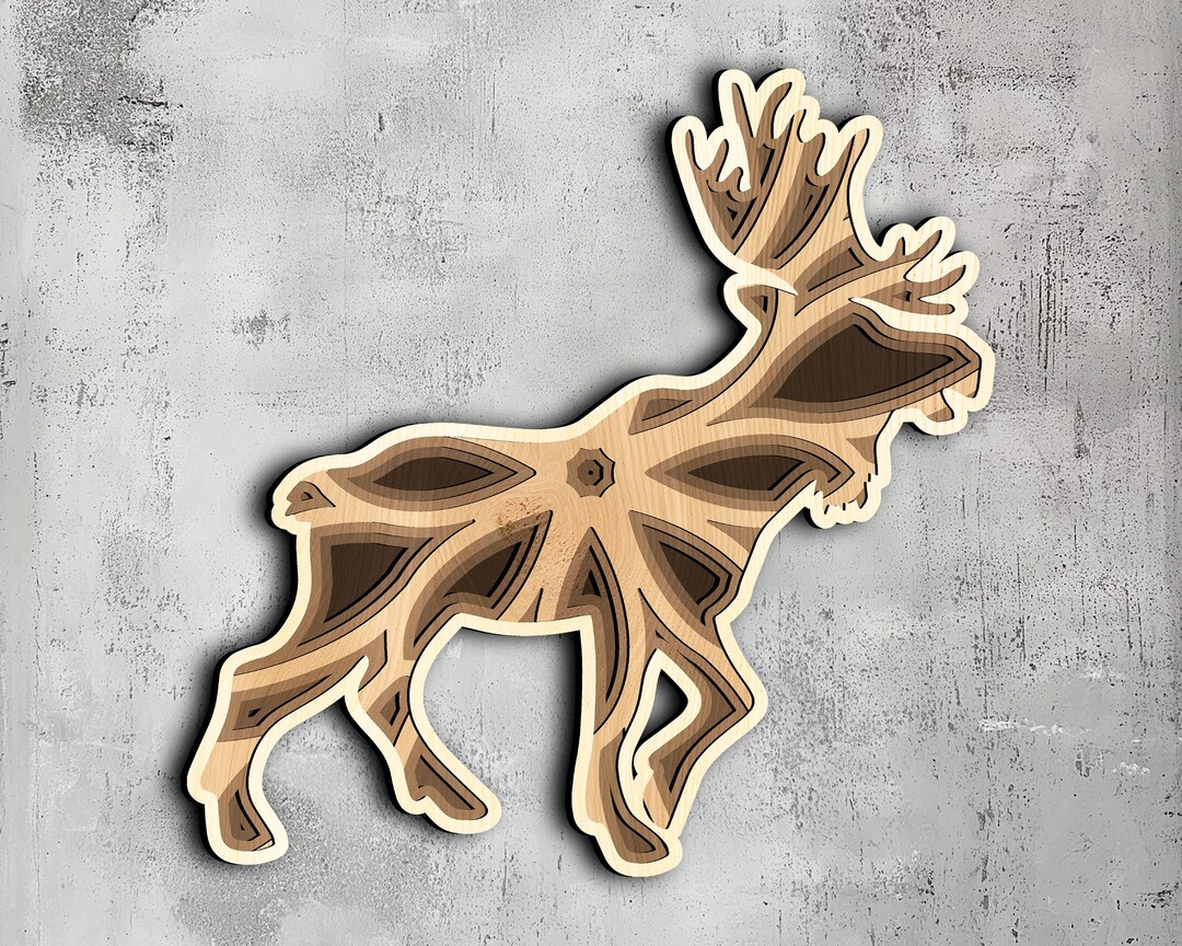 85- Multilayer Moose Mandala | 3d Wall Art | Svg Dxf Png Eps | Moose ...