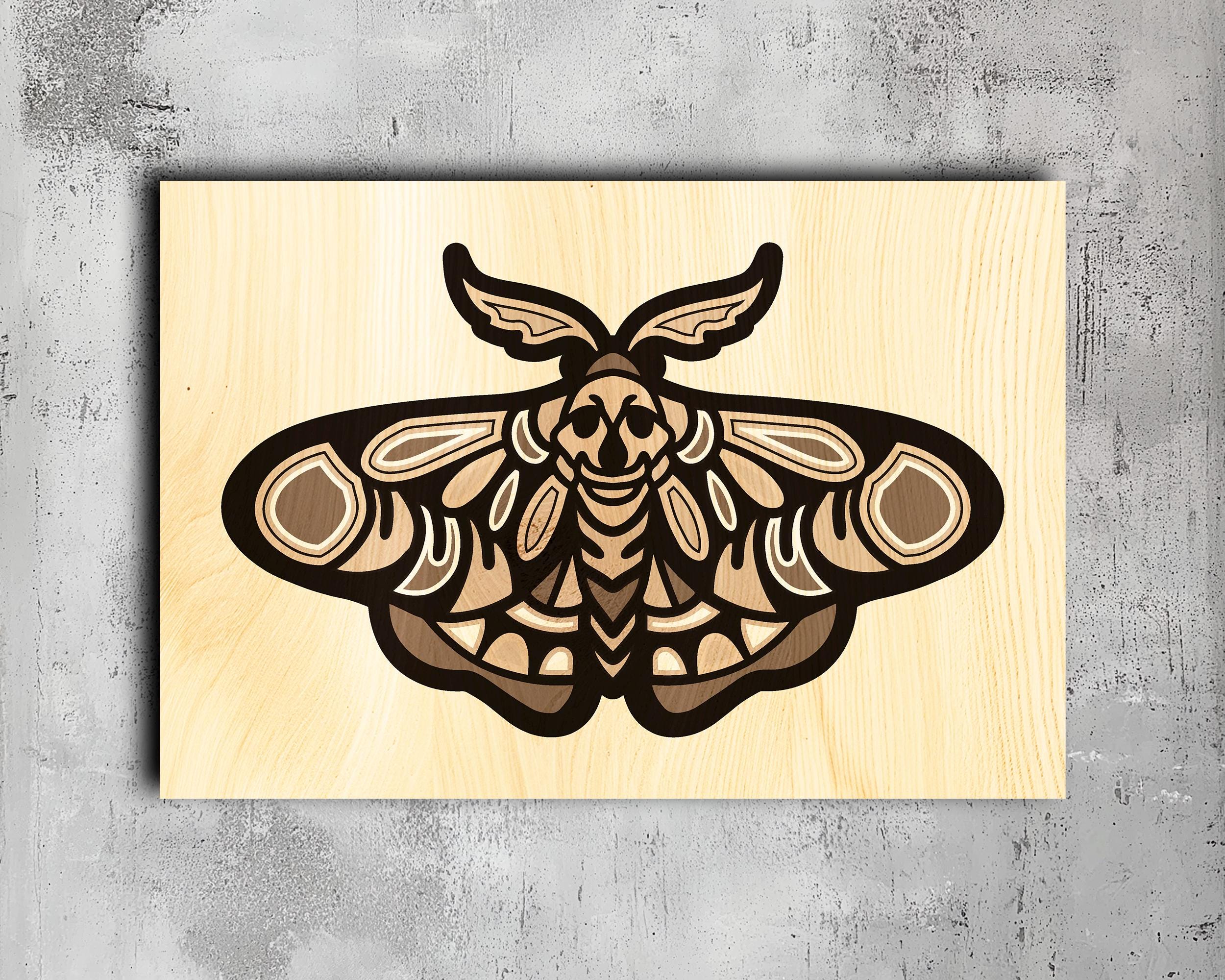 Multilayer Moth SVG – Tattoo Style Laser Cut File (digital Download) - Etsy