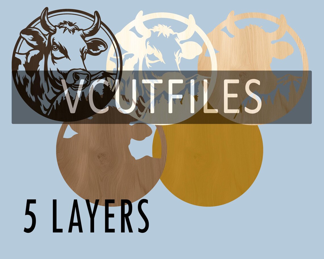 116- Multilayer Cow Sign | 3d Wall Art | Svg Dxf Png Eps | 3d Wood ...