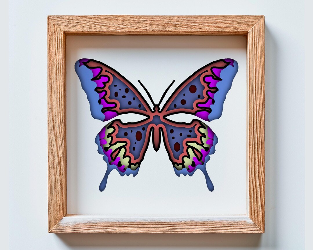 191- 3d Butterfly - Shadow Box Templates - SVG for Cardstock - 3D ...