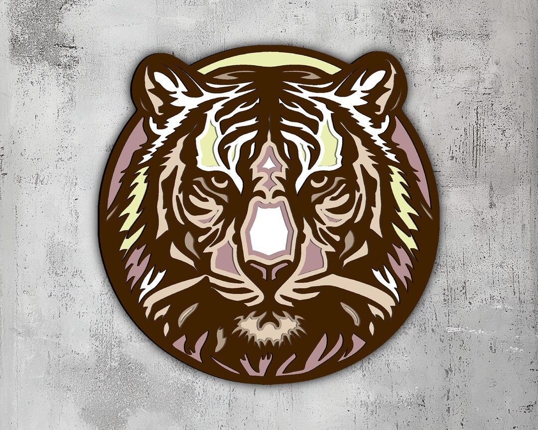 2- Multilayer Tiger Wall Art | Laser Cut Files | CNC Project | Wood and ...