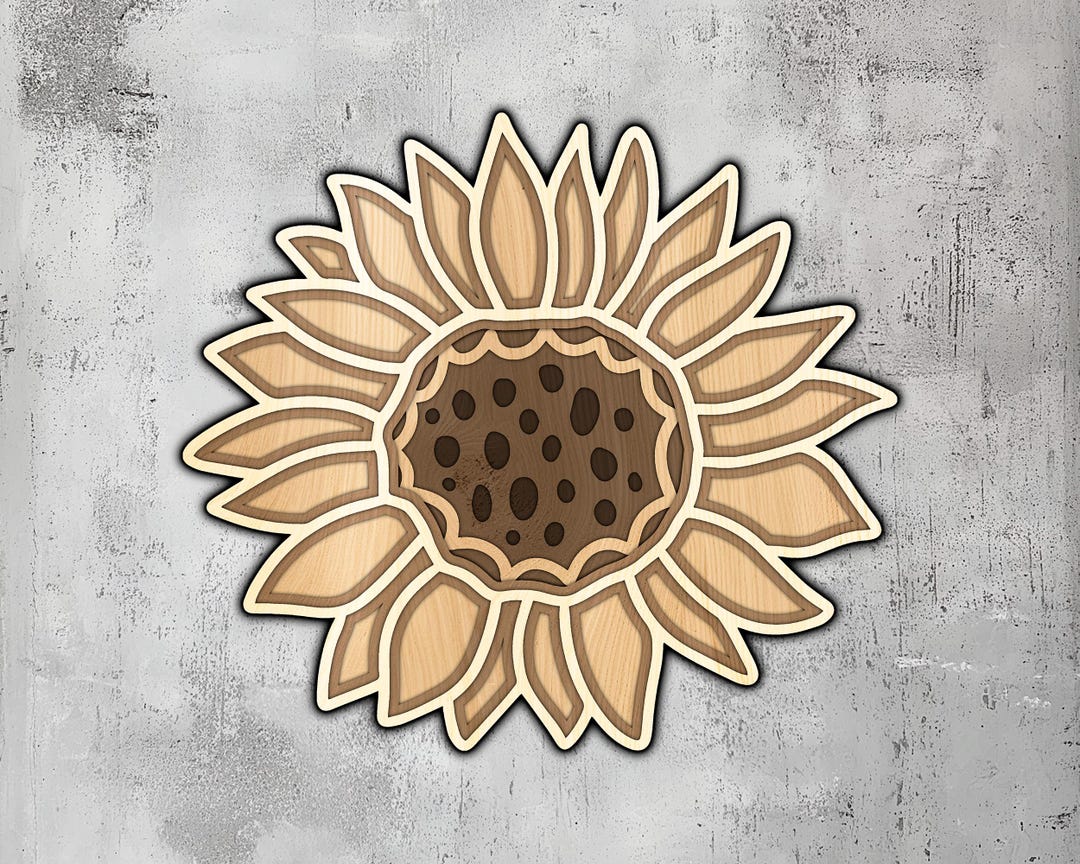 160- Multilayer Sunflower | 3d Wall Art | Svg Dxf Png Eps | Cricut CNC ...