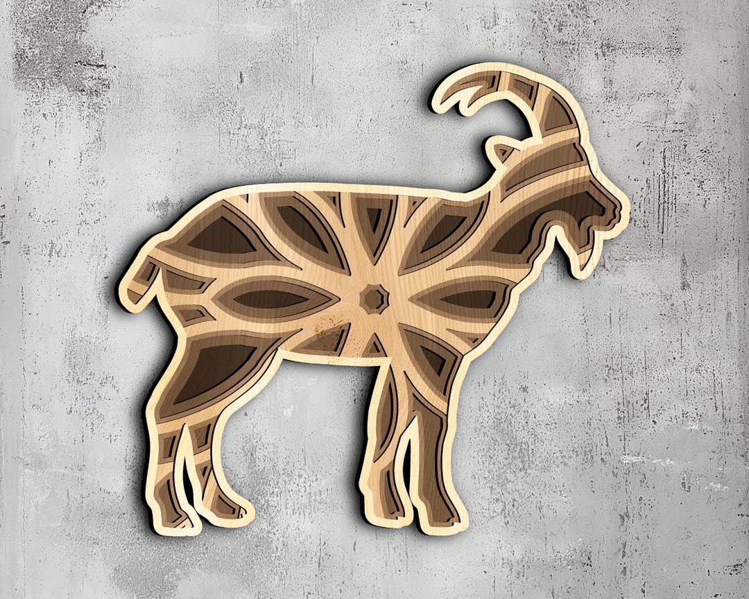 Goat Mandala 3D Wall Art - Laser Cut Wood Decor (svg, Dxf, Png, Eps) - Etsy