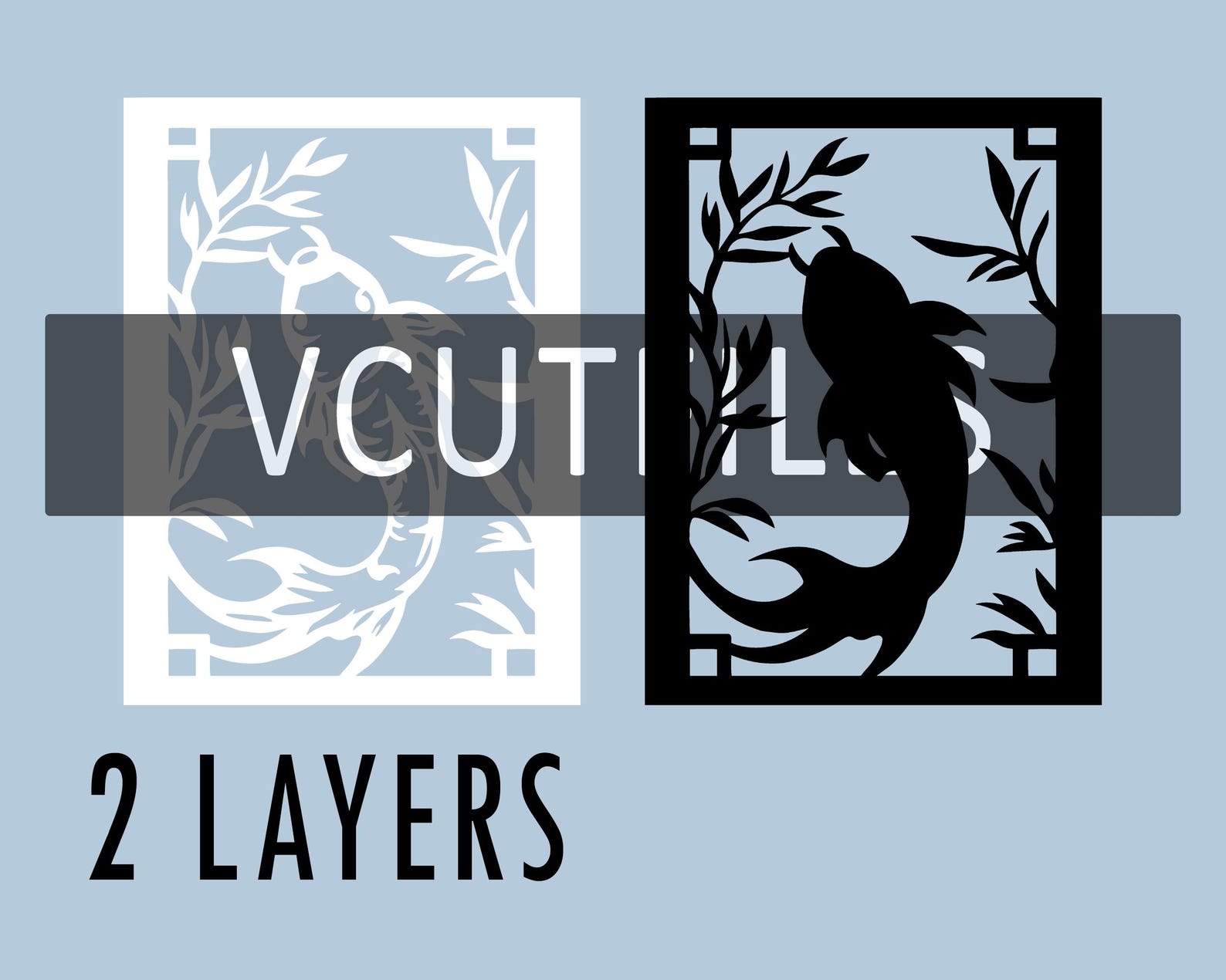 34- Koi Carp 3D Multilayer Wall Art | Svg Dxf Png Eps Lightburn ...