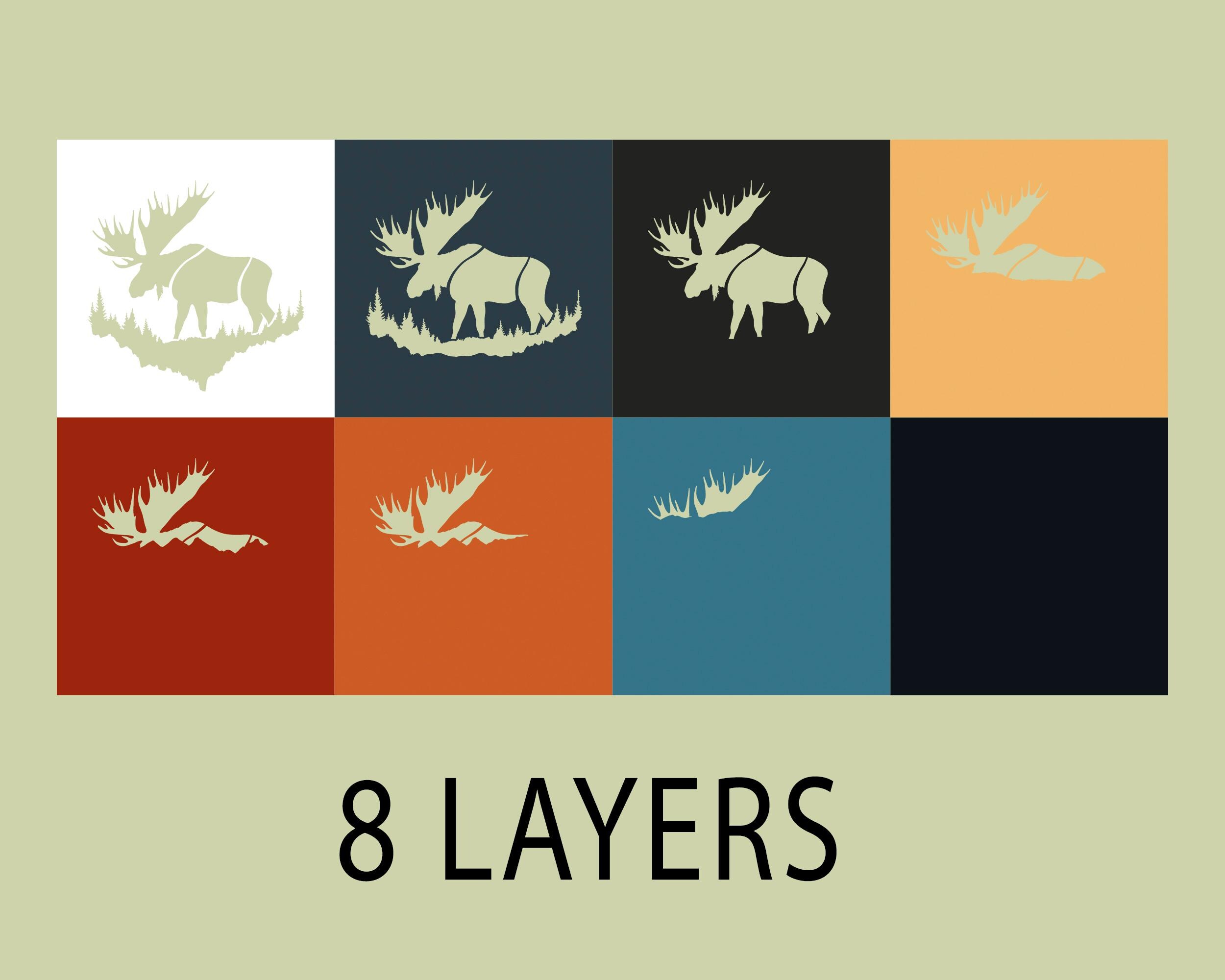 215- Moose SVG 3d Layered - Multilayer Files for Cricut Laser CNC ...