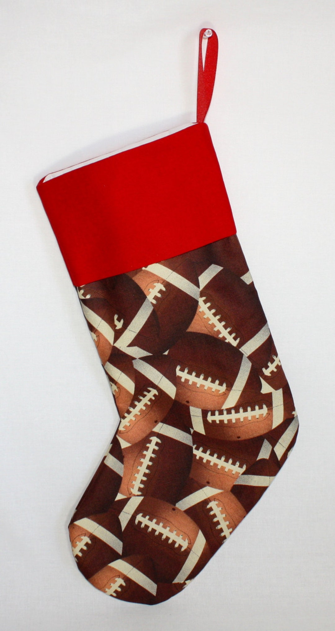 Handmade Sports Christmas Stocking: Football Man Cave Decor - Etsy