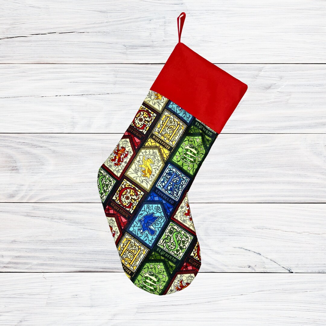 Wizard Housed Stained Glass Christmas Stocking, Customizable, Hand Made ...