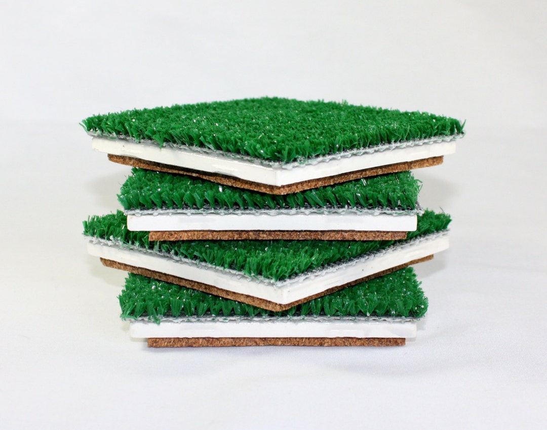 Astro Turf Coasters: Sports Fan Man Cave Decor, Set of 4 - Etsy