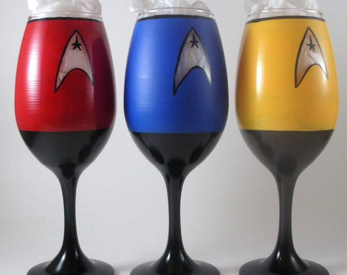 Star Trek Wine Glasses, Hand Painted - Etsy